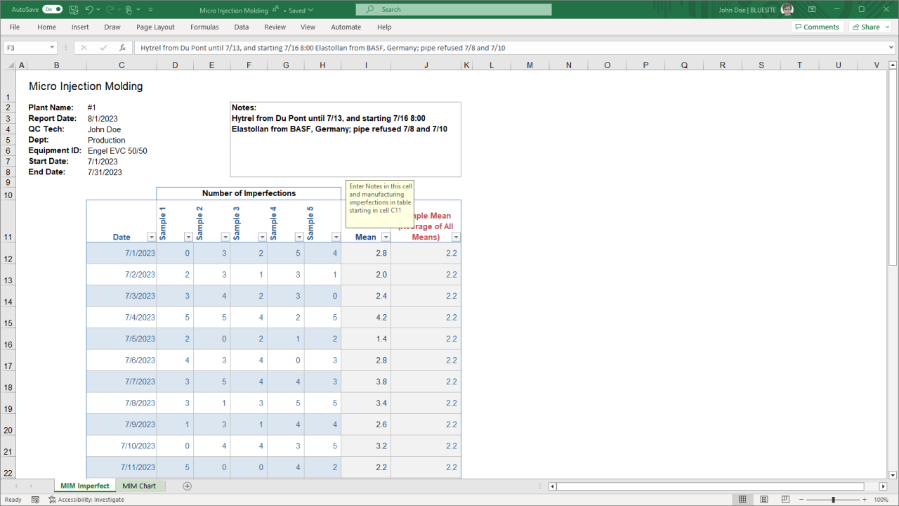 Find Excel Templates for Quality Assurance in Microsoft 365