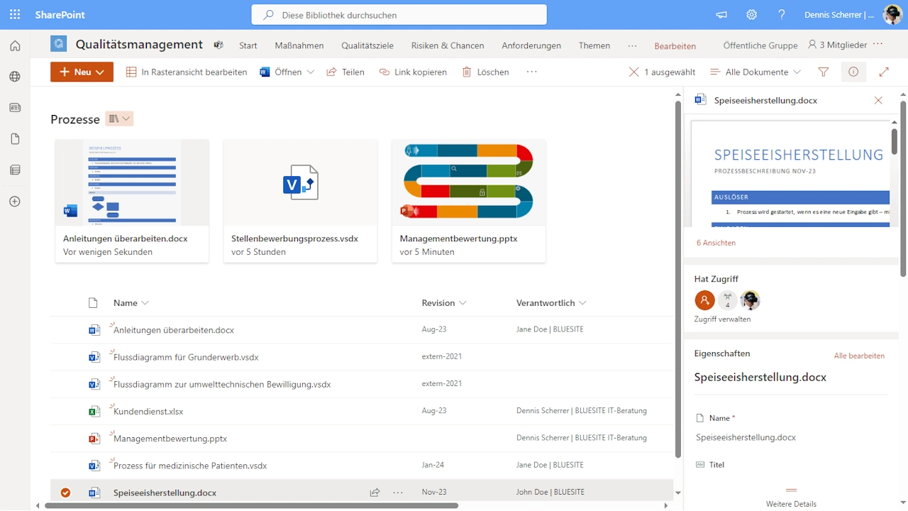Qualitätsmanagement (ISO 9001) mit SharePoint in Microsoft 365